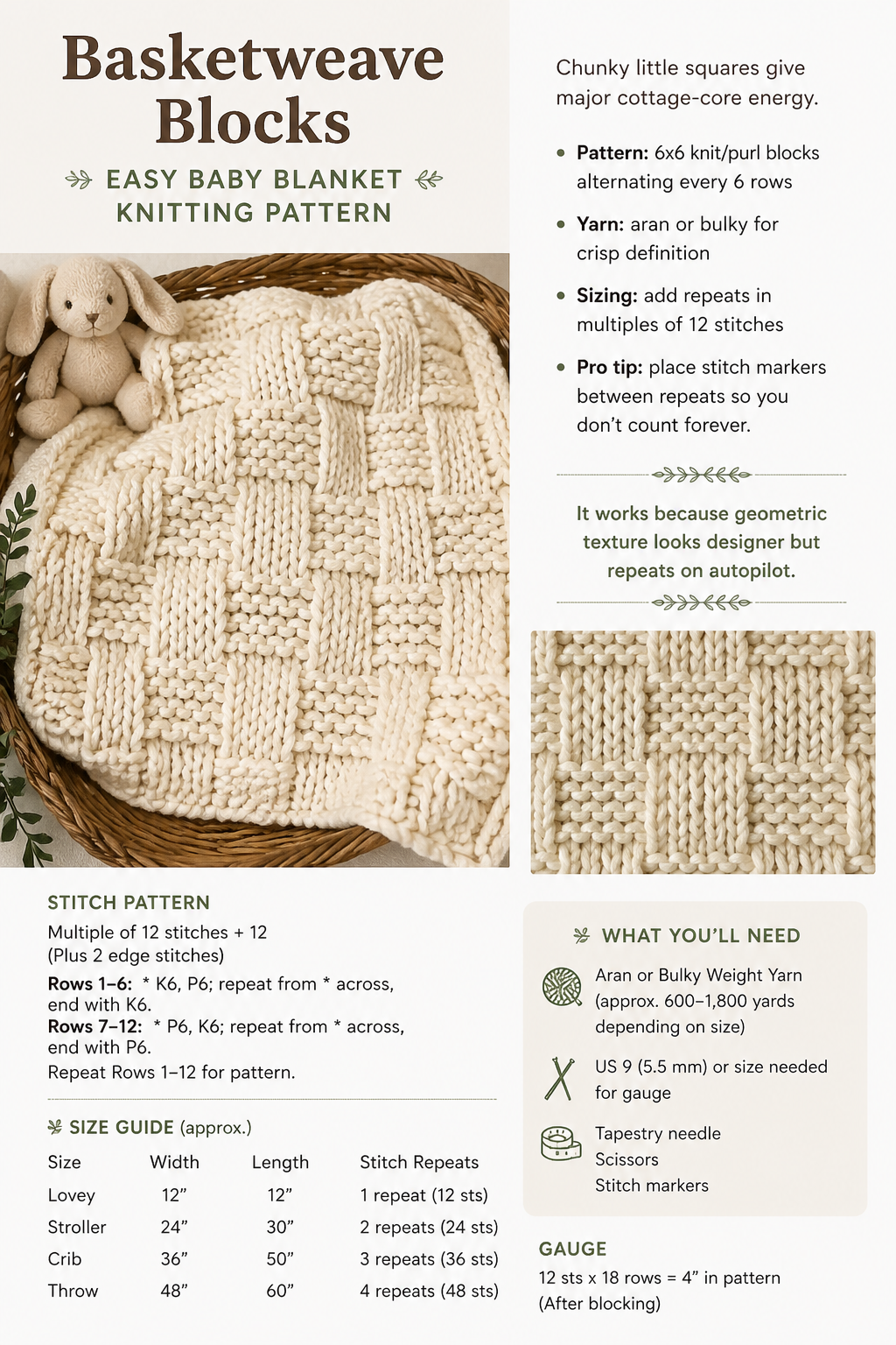 🧶 10 Free Baby Blanket Knitting Patterns Easy - LindaHagans.com