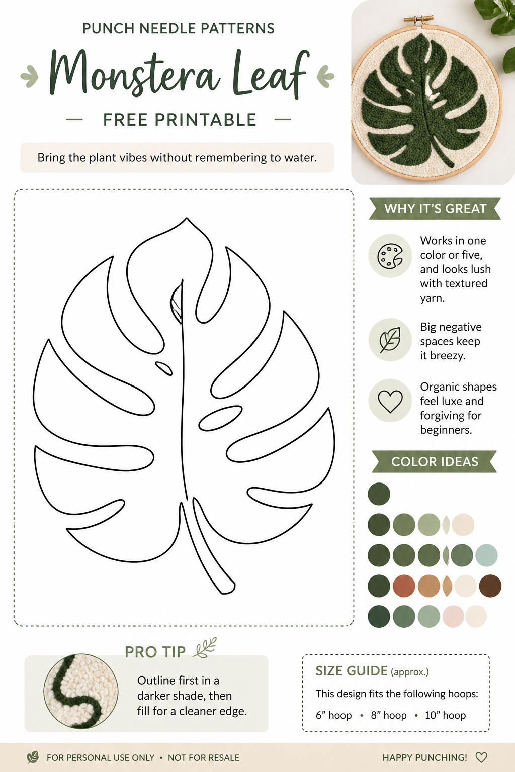 🧵 13 Punch Needle Patterns Free Printable - LindaHagans.com