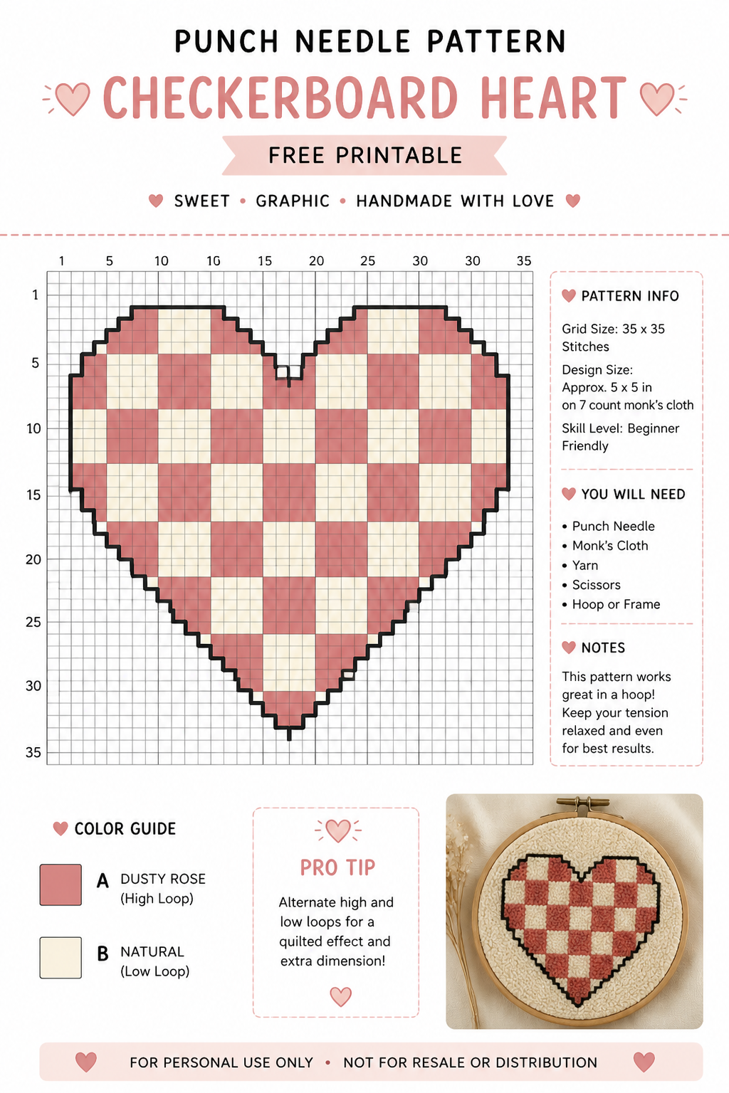 🧵 13 Punch Needle Patterns Free Printable - LindaHagans.com